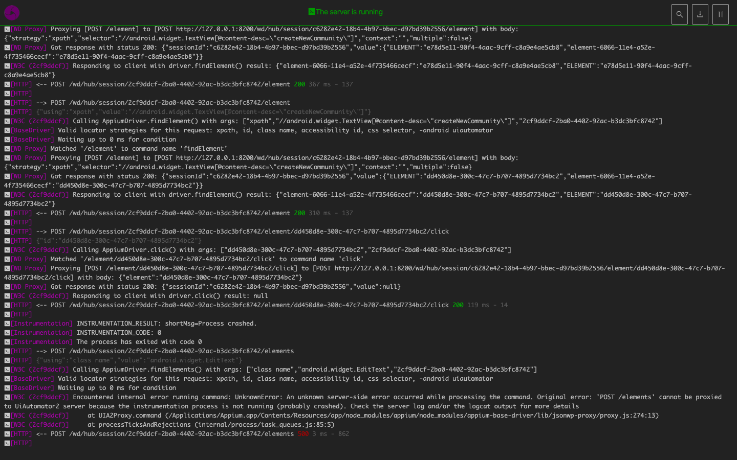Original Error Post Elements Cannot Be Proxied To Uiautomator2 Server Because The