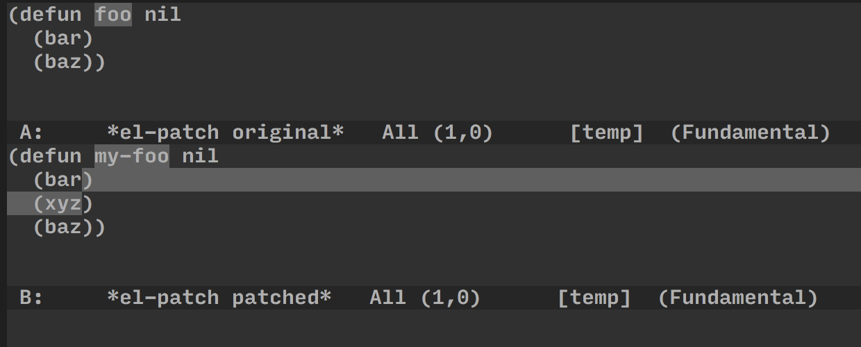 Using el-patch for new functions based on existing ones · Issue #18 · radian-software/el-patch ...