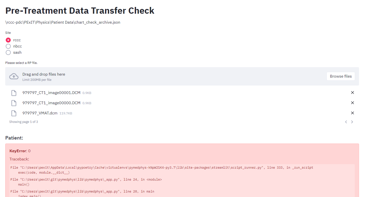 An attempt at getting chart checks working at another site · Issue #1475 · pymedphys/pymedphys ...