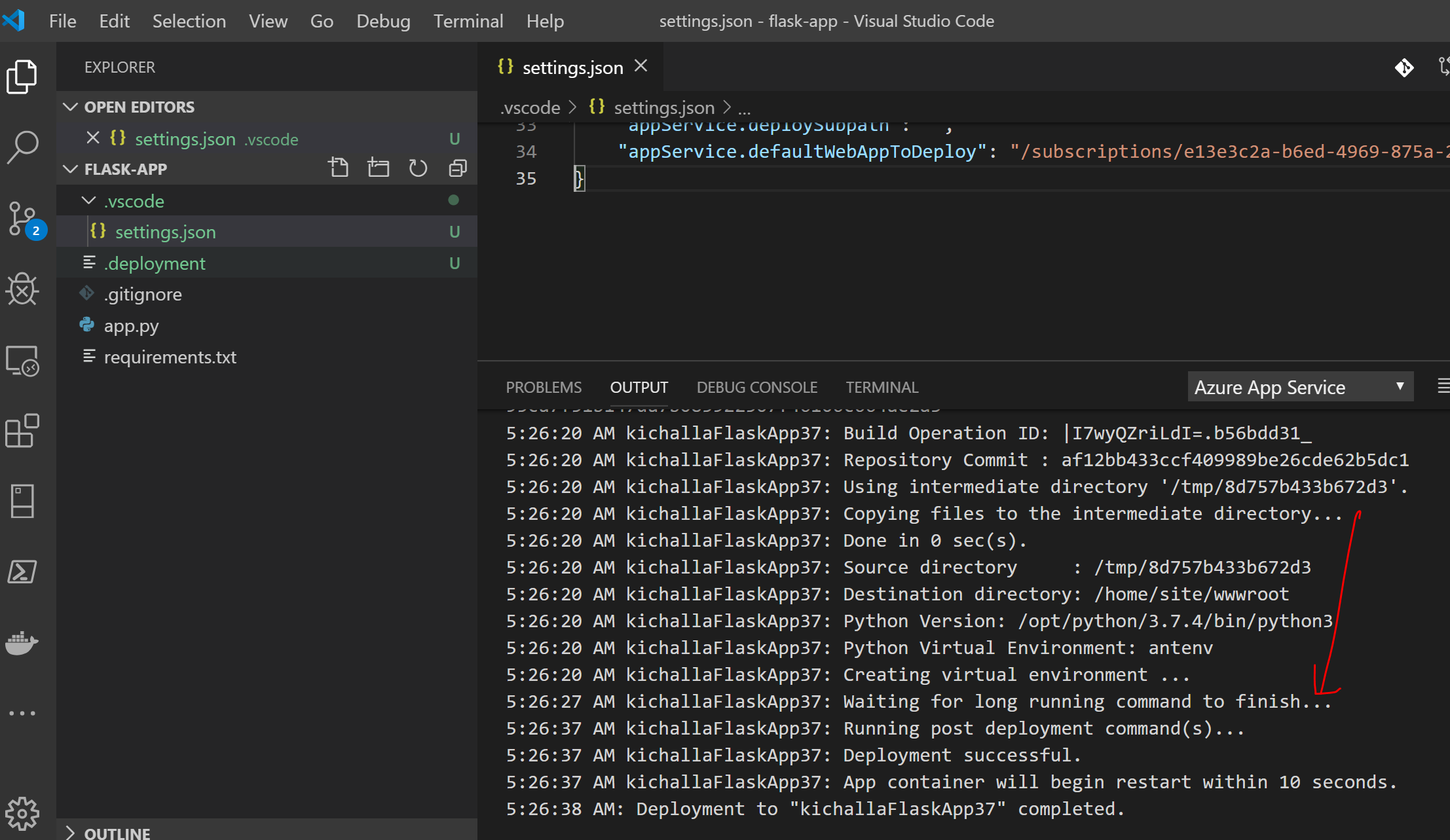 Unable To Find The Full Deployment Log · Issue 1251 · Microsoftvscode Azureappservice · Github