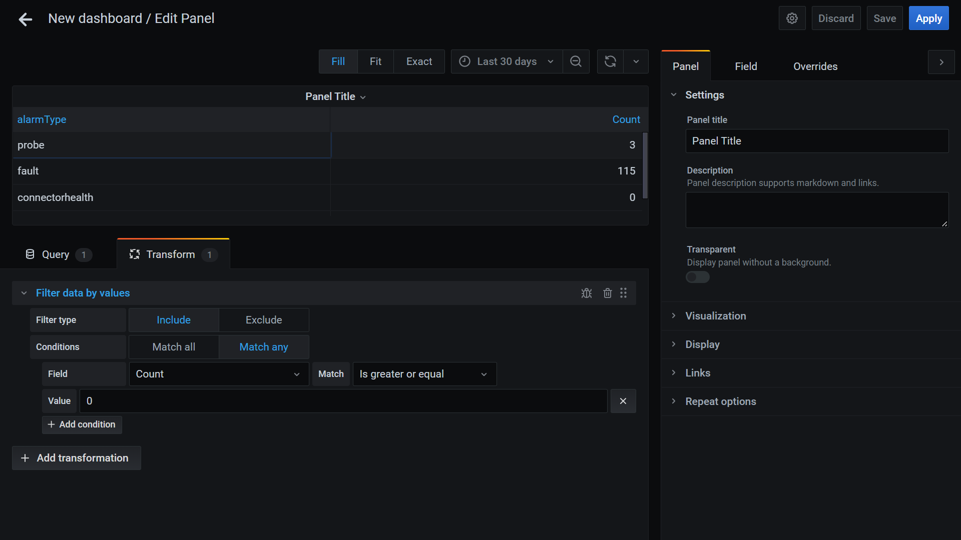 Transformations: Adhoc filter icon disappears when we use transform filter by value · Issue ...