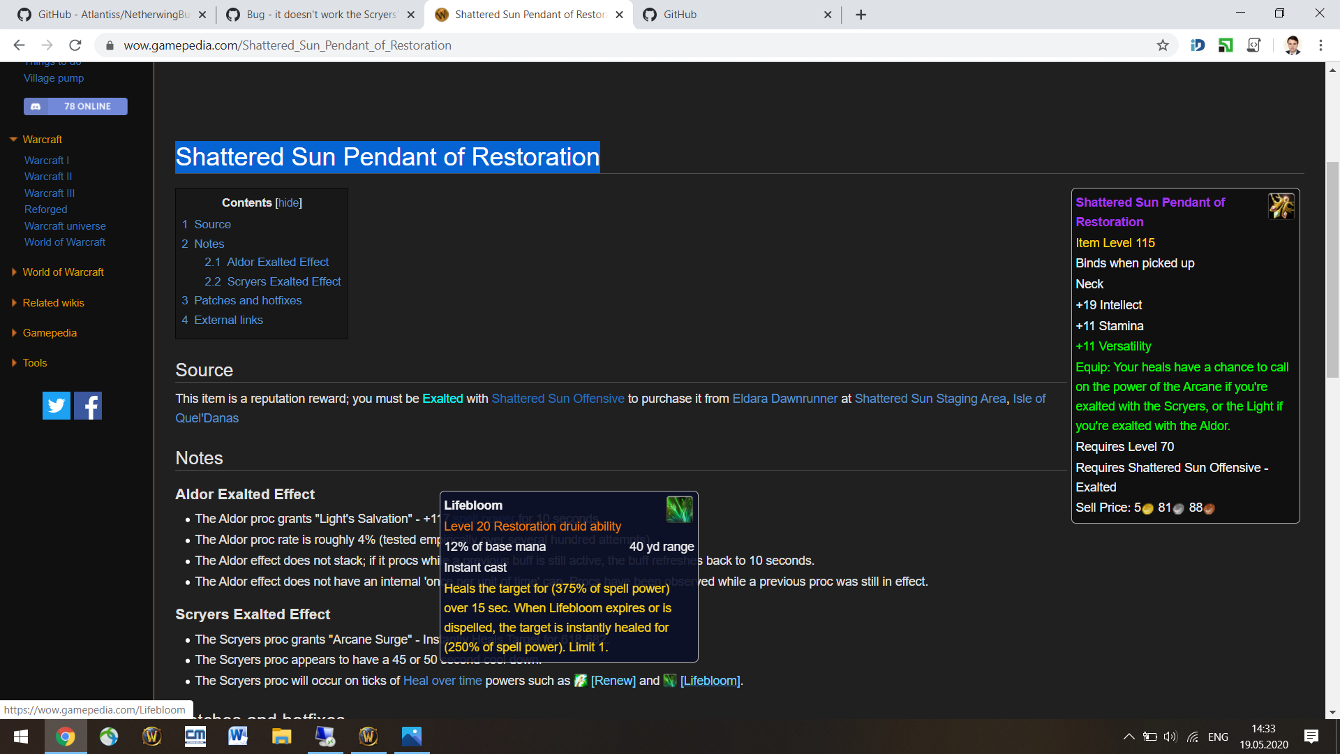 Bug - it doesn't work the Scryers' proc for Shattered Sun Pendant of Restoration [neck] with ...