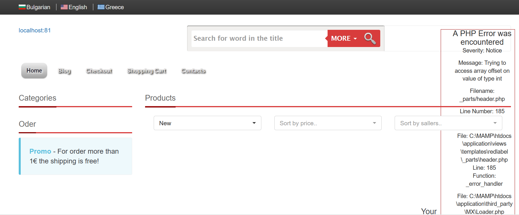 Installation Bug · Issue 168 · Kirilkirkov Ecommerce Codeigniter Bootstrap · Github