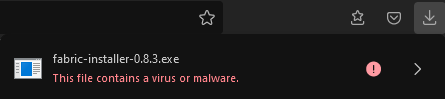 .exe version of latest Fabric Installer (0.8.3) gets recognised as a ...