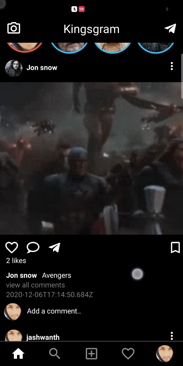 GitHub - jashwanth999/Instaclone-React-native: Instagram clone Mobile Application for both IOS ...