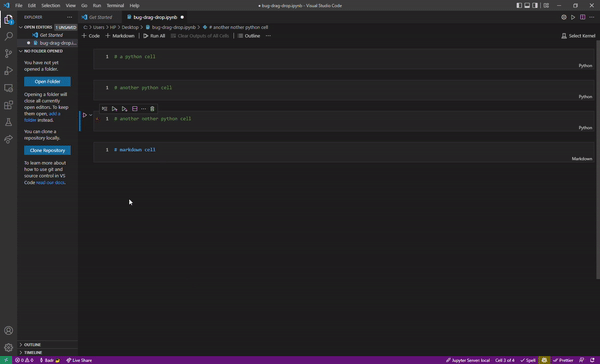 Unable to drag Markdow cells in notebook · Issue #9923 · microsoft ...