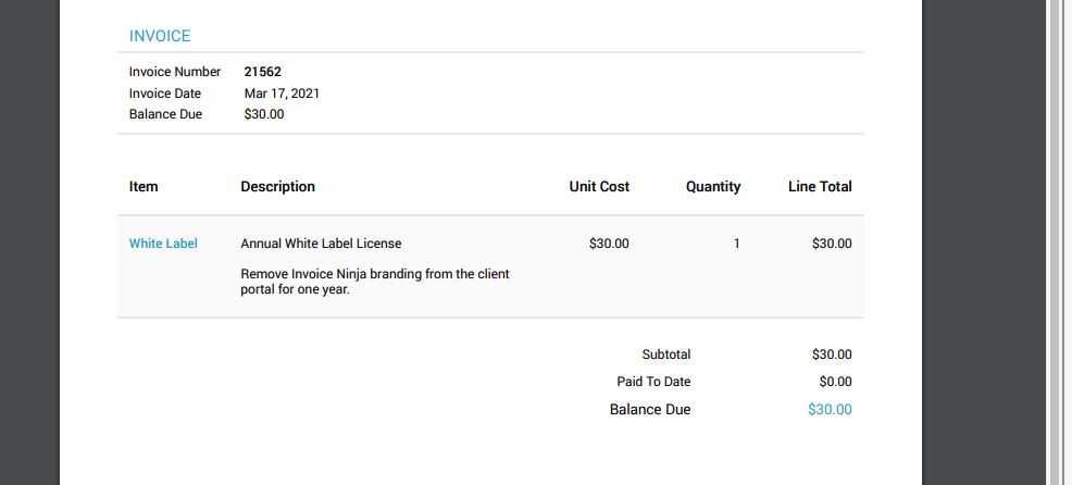 Is white label license required to remove the IN logo from invoice ...
