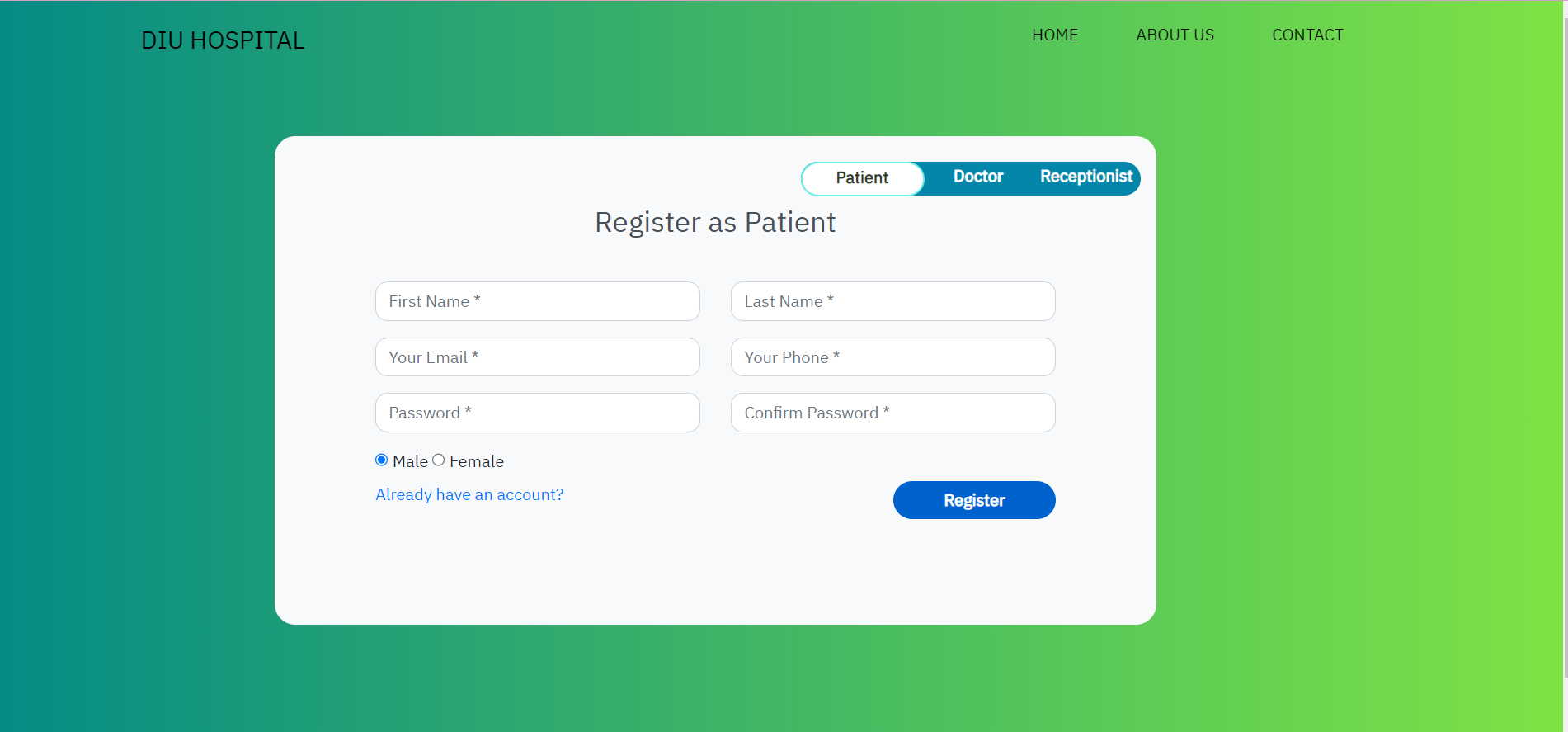 GitHub - zayidmohamedy/hospital-management-system: This project is for ...