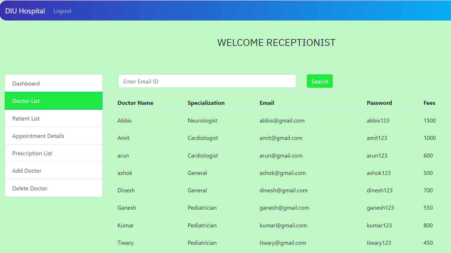 GitHub - zayidmohamedy/hospital-management-system: This project is for ...