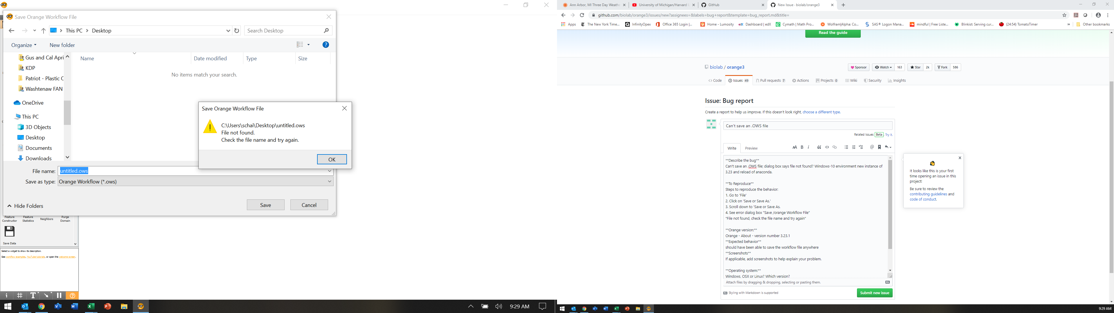 Can't save an .OWS file · Issue #4205 · biolab/orange3 · GitHub