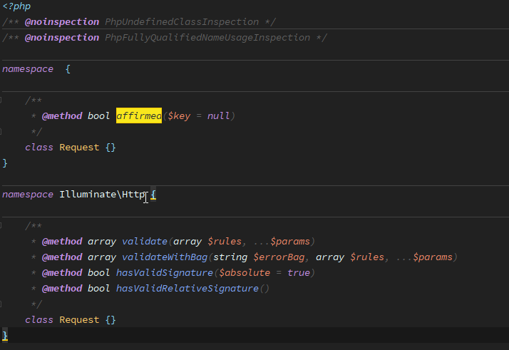 [Bug]: Request Facade Macros Not Linked to Illuminate\Http\Request · Issue #538 · laravel-idea ...
