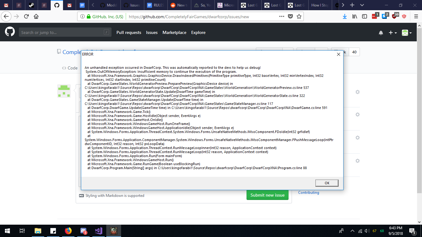 Crash: Loading an advanced world crashed to desktop - System.NullReferenceException: Object ...
