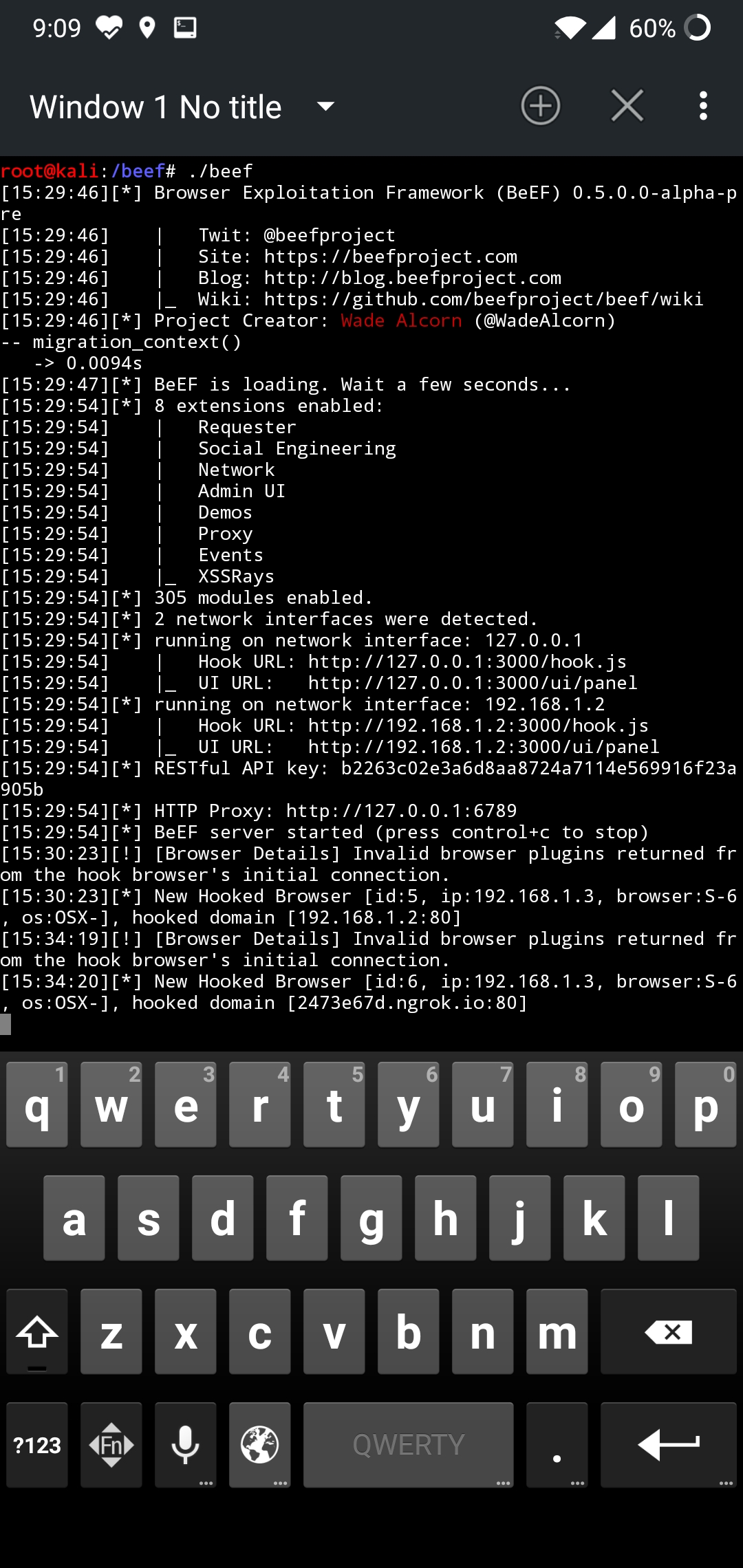 Isssue in geeting browser hooked. · Issue #1925 · beefproject/beef · GitHub