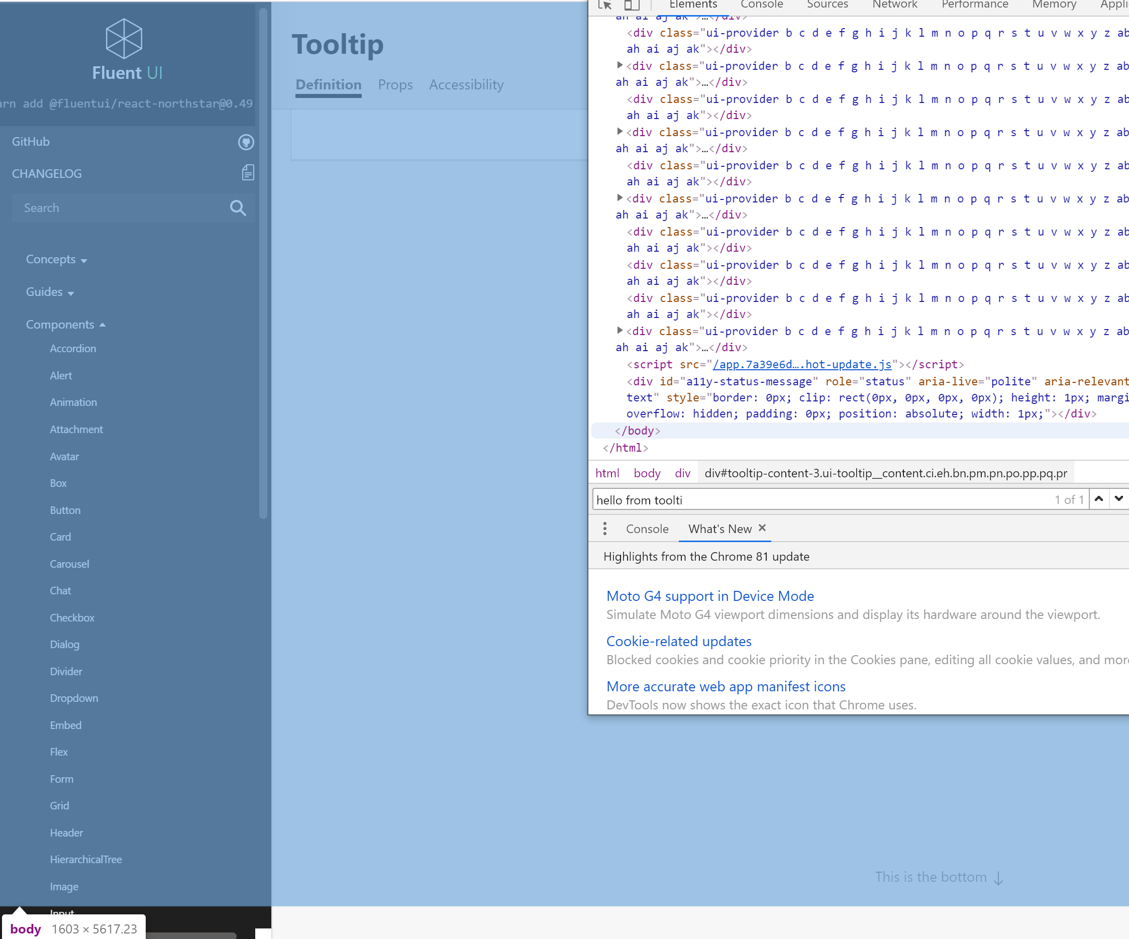 invisible Tooltip is taking up space · Issue #13235 · microsoft/fluentui · GitHub