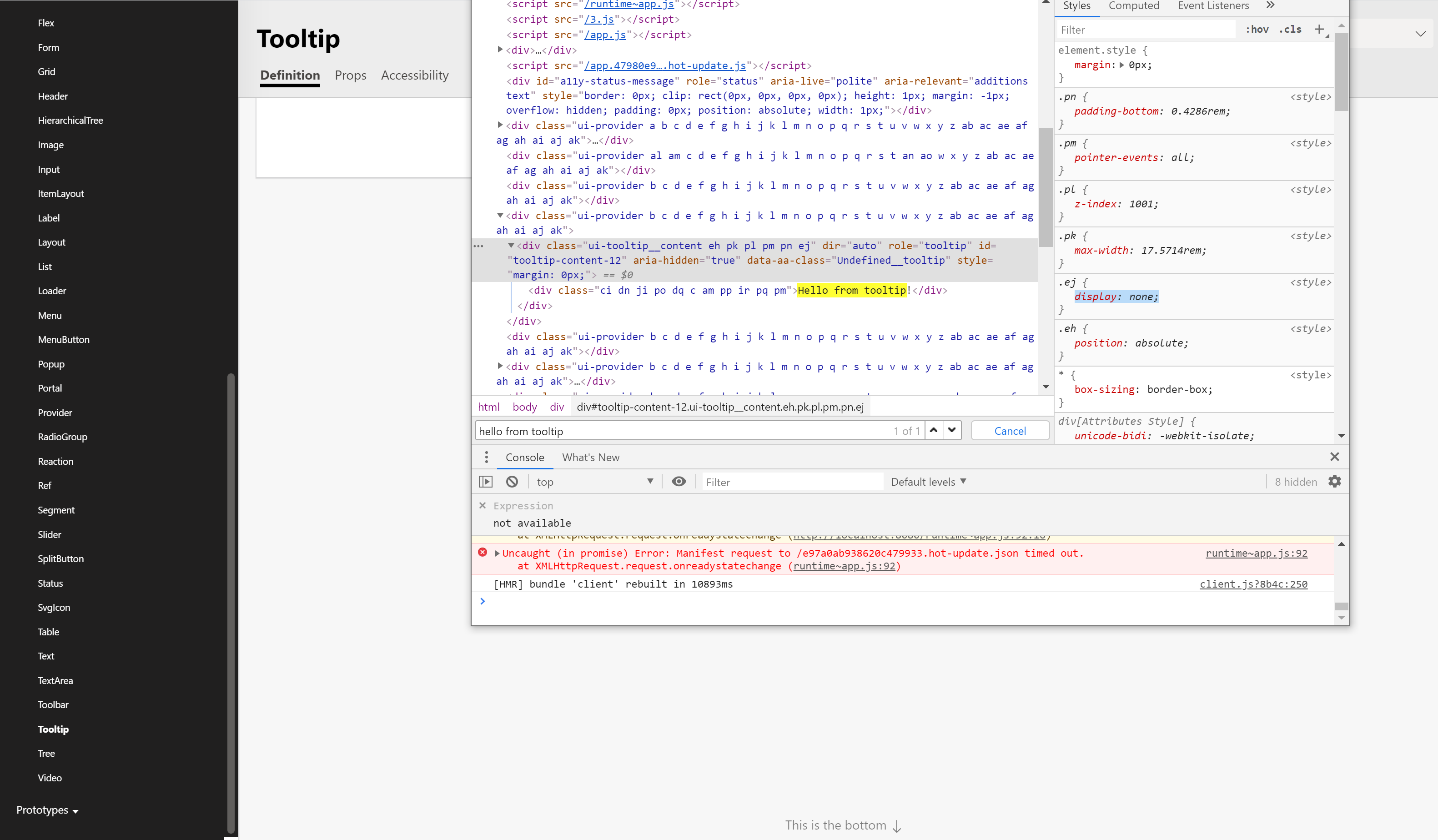 Invisible Tooltip Is Taking Up Space · Issue 13235 · Microsoftfluentui · Github