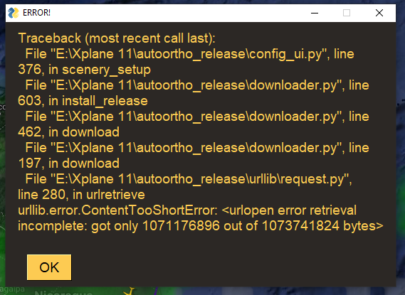 Error multiple times with diferrents continents · Issue #442 · kubilus1/autoortho · GitHub