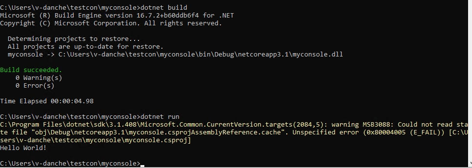 [Windows ARM64] with 3.1.408 SDK installed, Run project, Waring occurs--warning MSB3088: Could ...