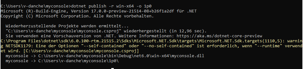[Loc]With net6 rc1 installed on locale OS, warning description is unlocalized when runing ...