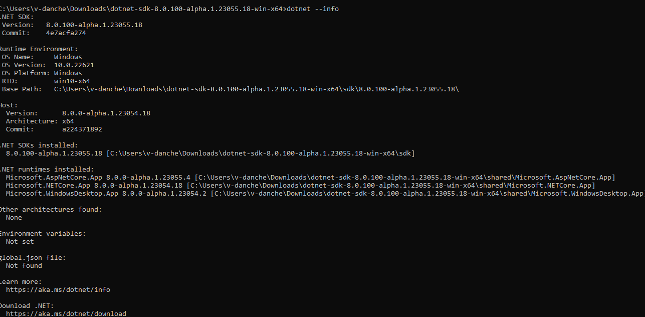 [NETE2ESDK] With .NET 8.0 SDK zip installed on windows, showing a redundant .NET Runtime · Issue ...