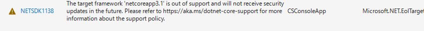 Nete2esdk Loc With Vs 177 Preview 2 Net 8 Preview 5 Out Of Support Warning For Net50 1932
