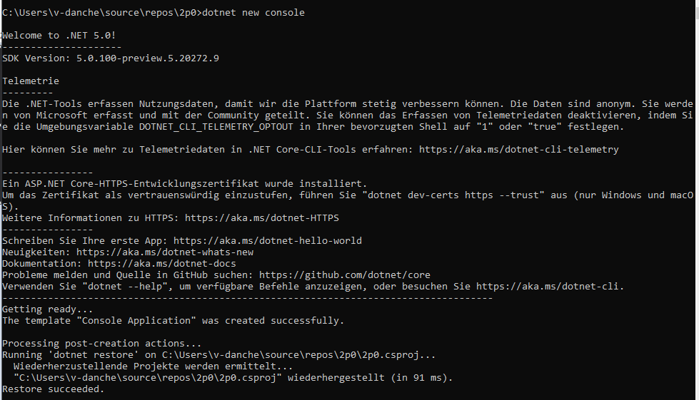 [Loc]With .Net 5 preview5 installed in different Locales (for DE/TR/JP/CN) the output are not ...