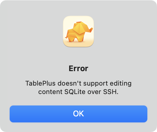 Support for editing SQLite over ssh · Issue #2952 · TablePlus/TablePlus · GitHub