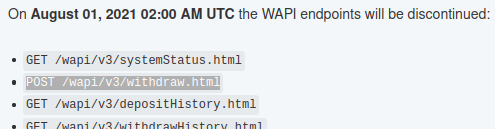withdraw endpoint to be discontinued on august 1st · Issue #803 · JKorf/Binance.Net · GitHub