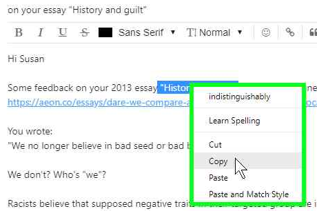Copy-pasting out of the composer into plaintext editor does not preserve formatting (line-feed ...