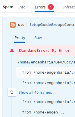 Errors added in the current span do not appear in Error Tracking ...
