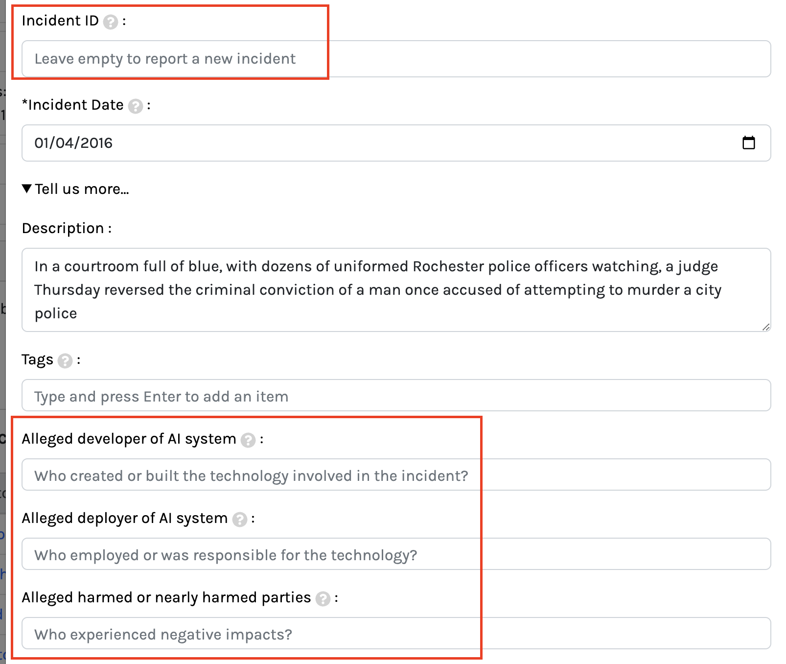 Promote form submission fields `developer`, `deployer` and `harmed` are required but hidden ...
