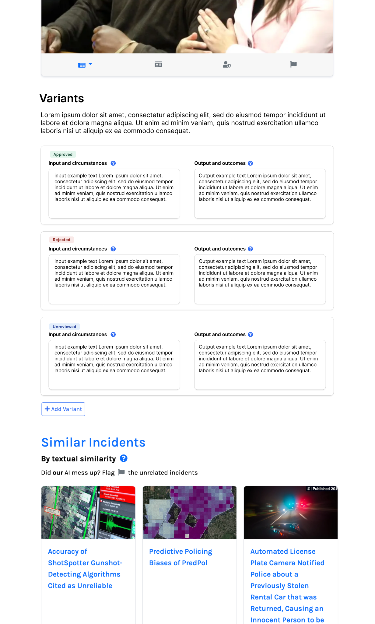 Variant Support · Issue #1283 · responsible-ai-collaborative/aiid · GitHub
