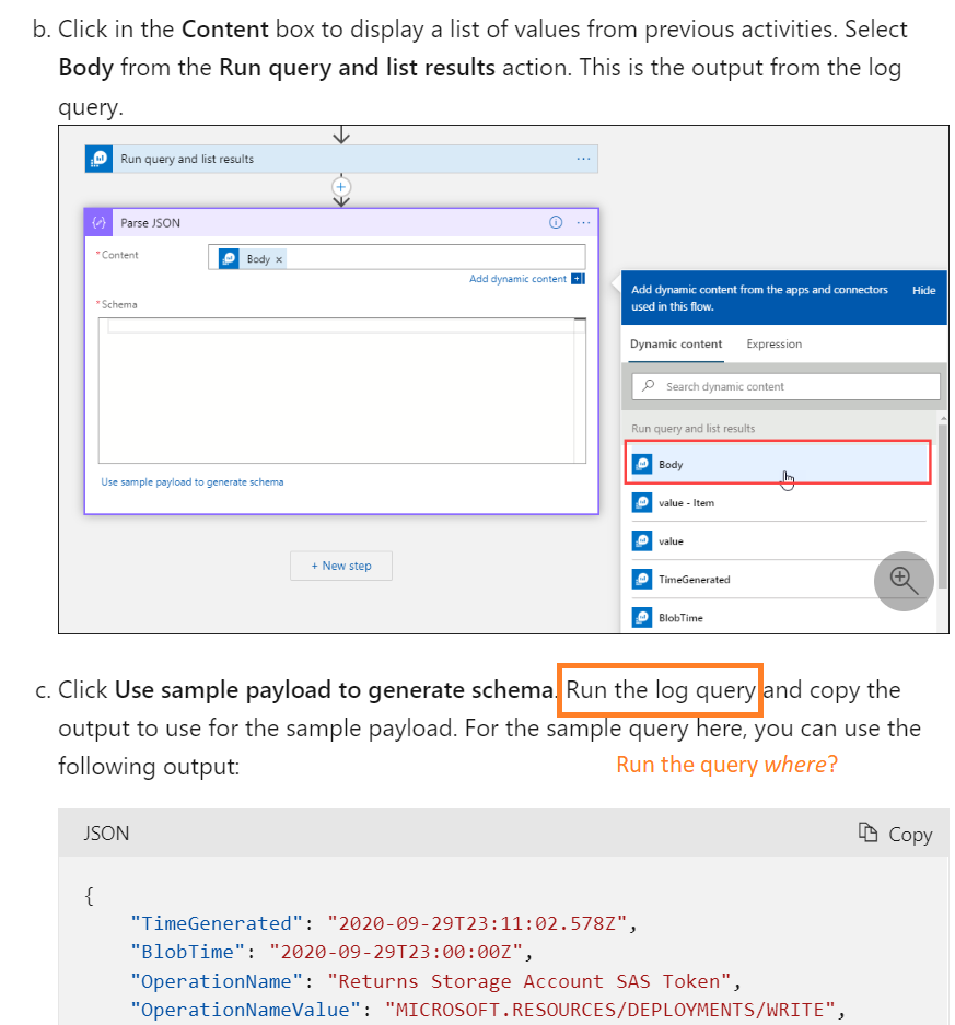 Logic App for LAW export instructions: run the query · Issue #97287 · MicrosoftDocs/azure-docs ...