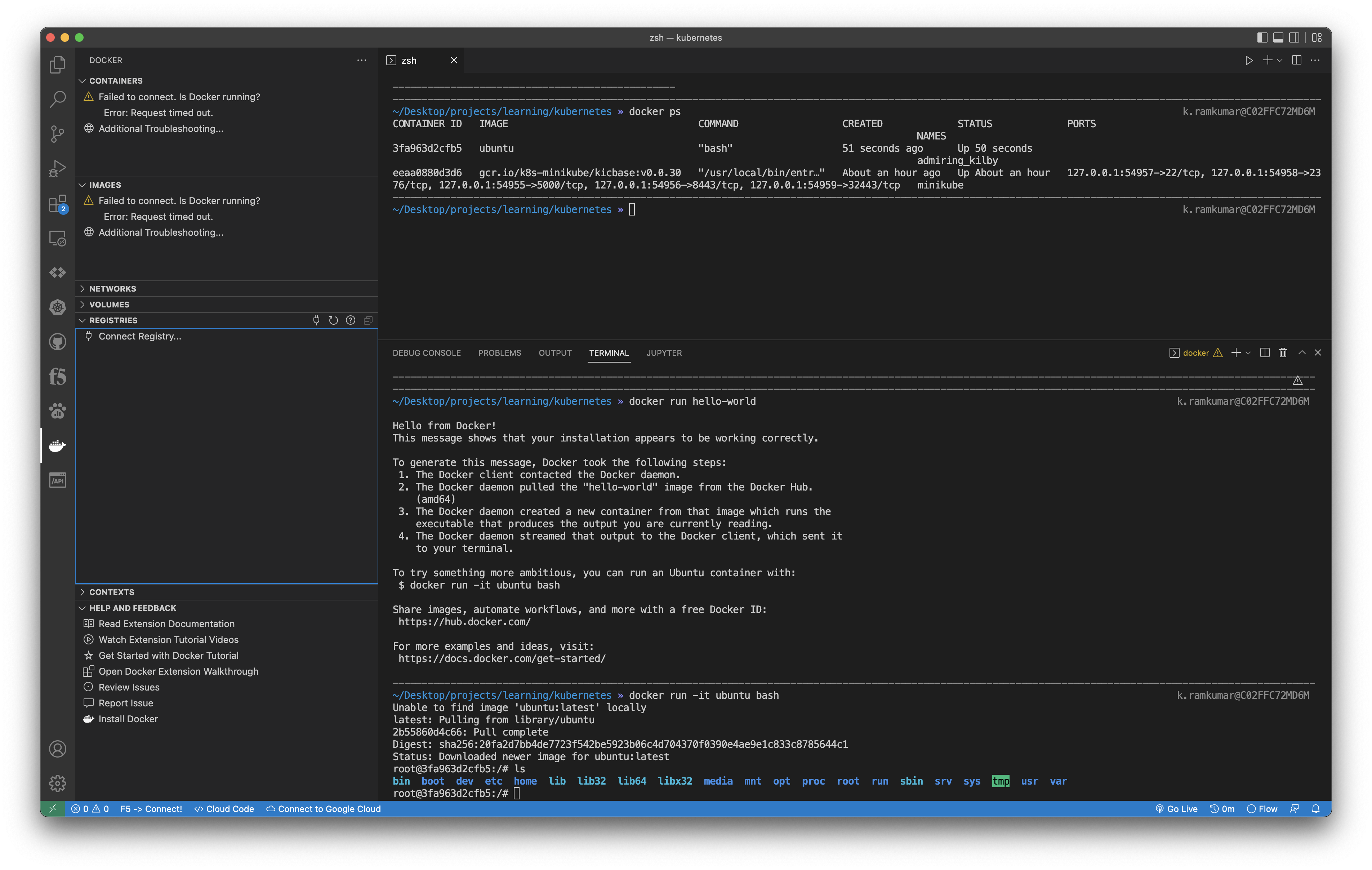 Failed to connect. Is Docker running? · Issue #3611 · microsoft/vscode-docker · GitHub