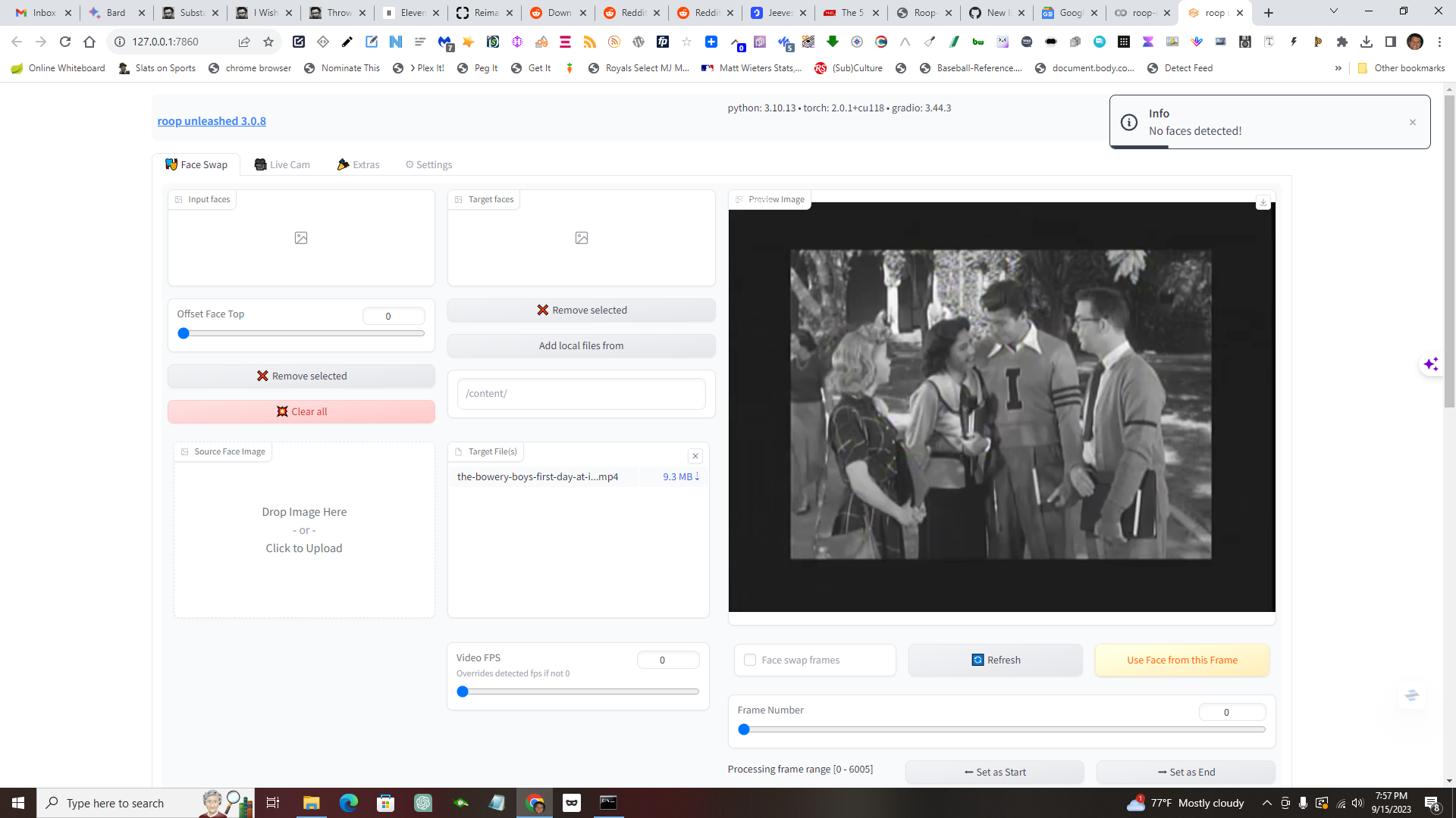 No faces detected · Issue #228 · C0untFloyd/roop-unleashed · GitHub