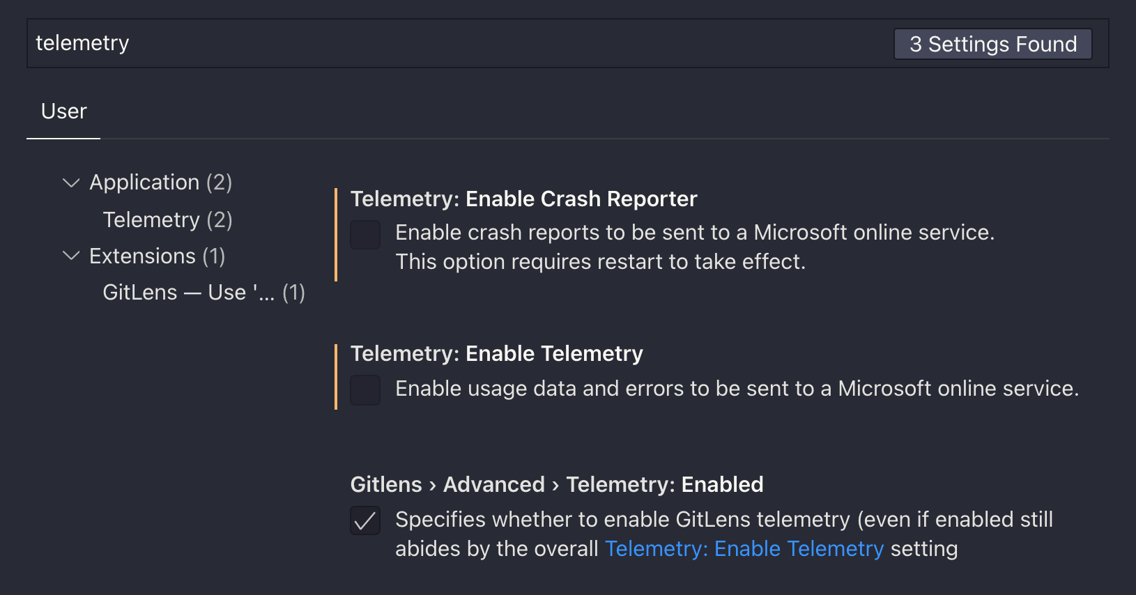 Confusing Telemetry settings · Issue #1094 · gitkraken/vscode-gitlens · GitHub