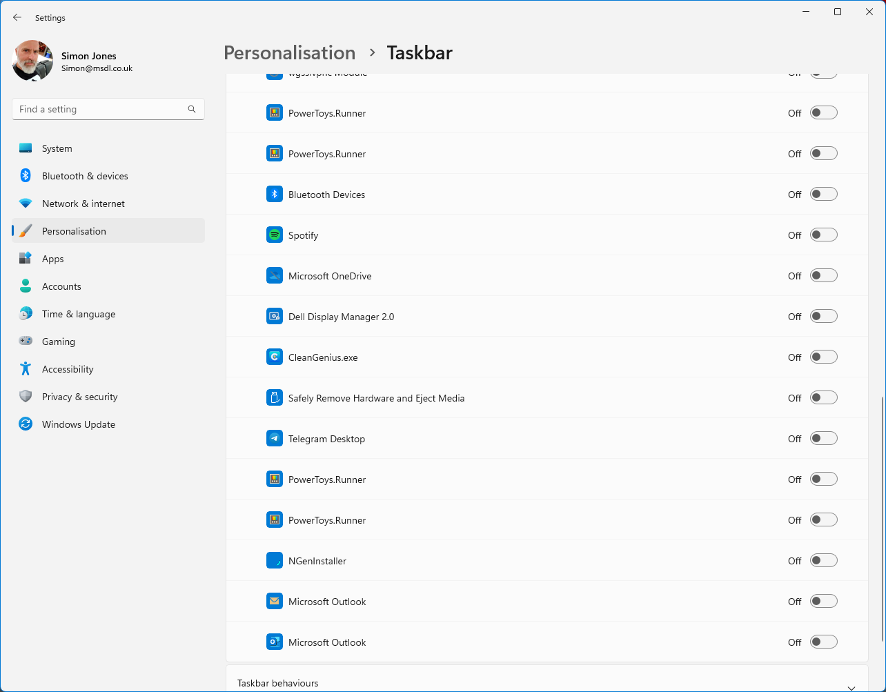 TaskBar Personalisation lists PowerToys.Runner four times · Issue #23417 · microsoft/PowerToys ...