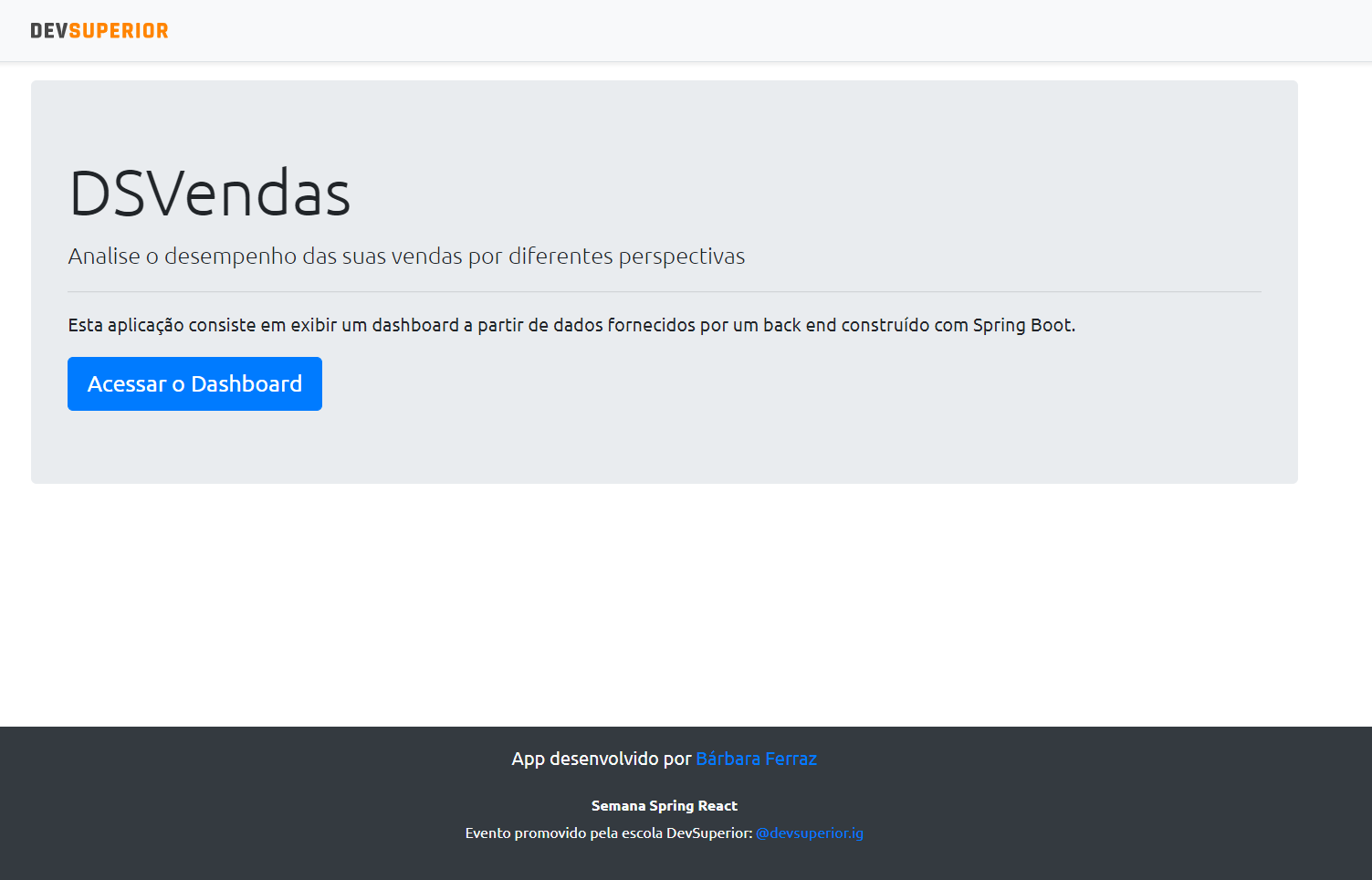 GitHub - barbaraFerraz/projeto-sds3: DS Vendas é um Dashboard a partir de dados fornecidos por ...