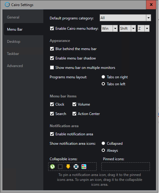 Location of Menu Bar · Issue #387 · cairoshell/cairoshell · GitHub