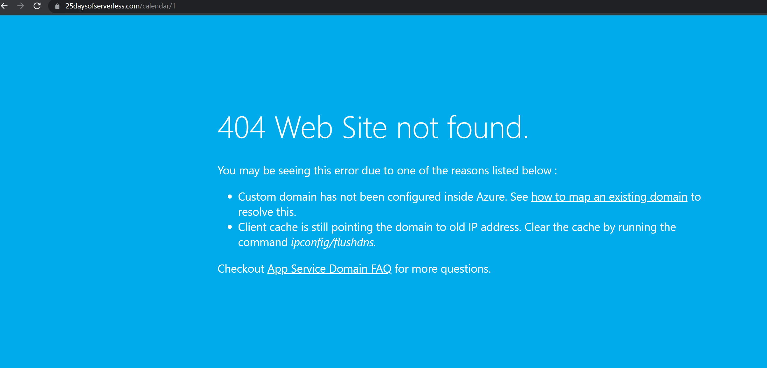 25daysofserverless.com NOT accessible · Issue #392 · microsoft/25-days ...