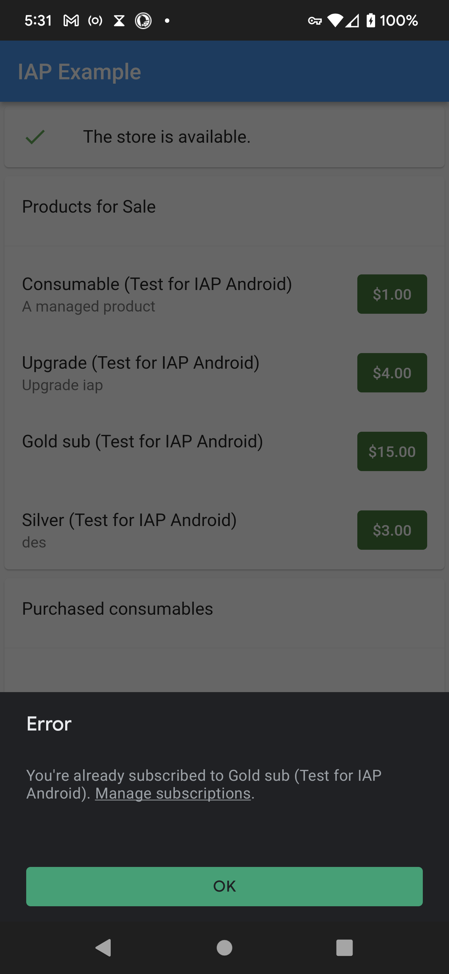 [in_app_purchase][android] launchMode="singleInstance", opening Play Store bottom sheet, and ...