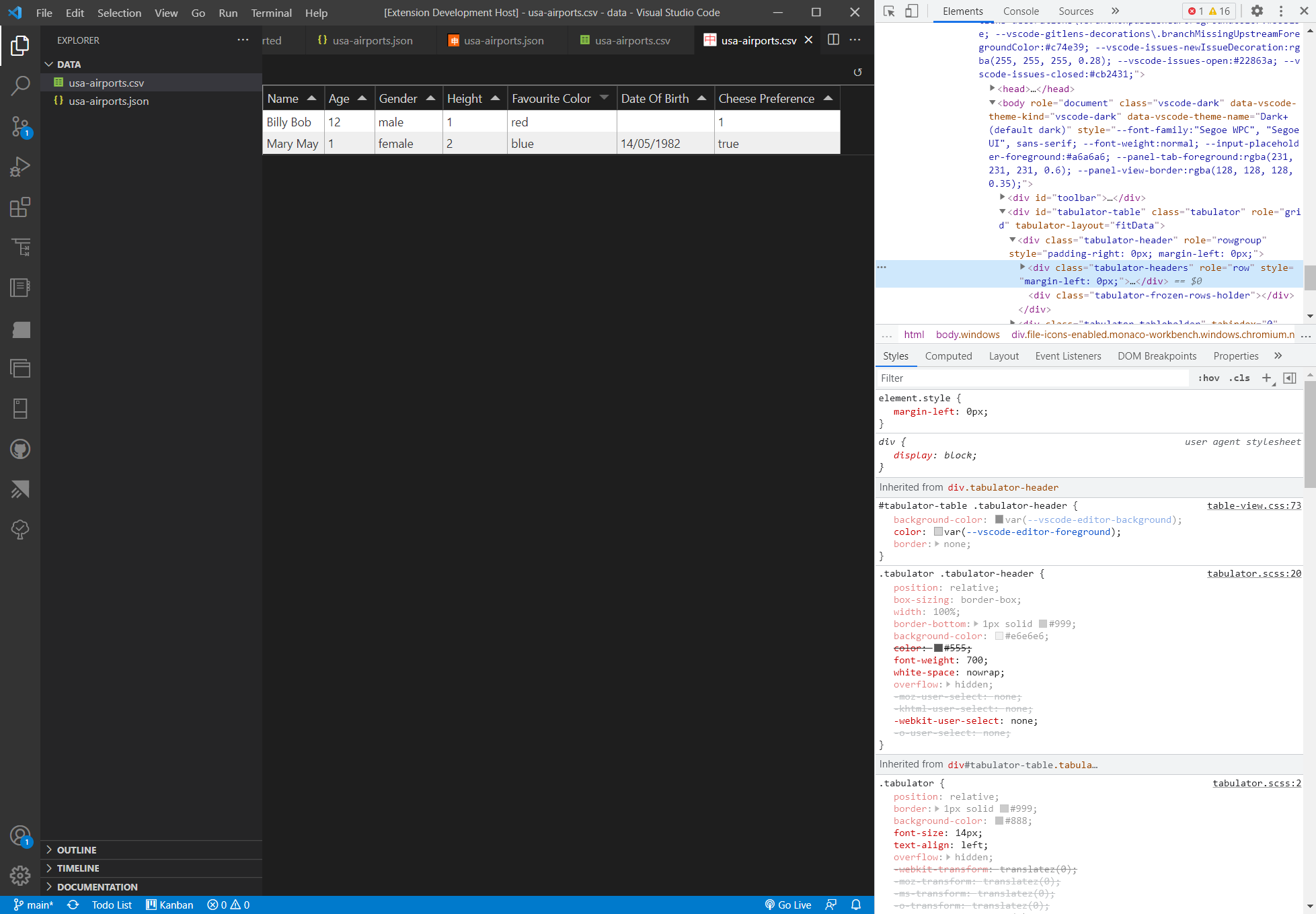 Add Custom Table View Styles To Match Vscode Ui Theme · Issue 14 · Randomfractals Tabular Data