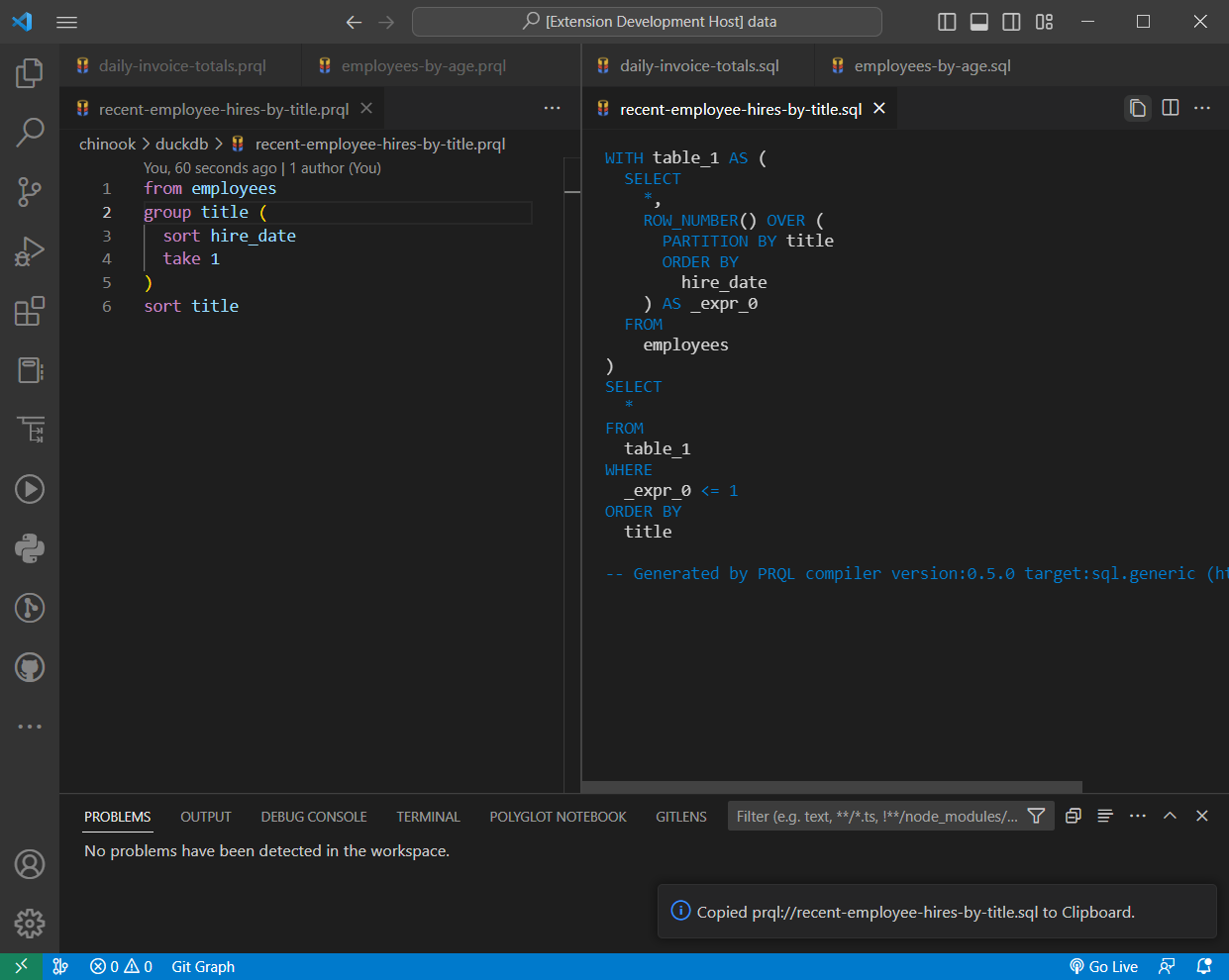 Display Virtual Sql Filename In Clipboard Copy Notification Message · Issue 109 · Prql Prql