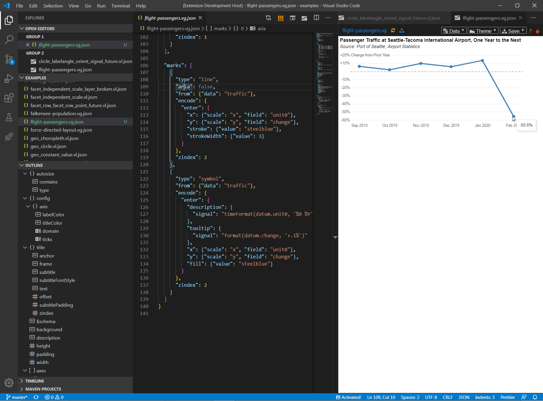 update vega library, examples, and dependencies for new ARIA features support · Issue #86 ...