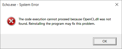System Error: OpenCL.dll was not found · Issue #735 · timi-liuliang ...