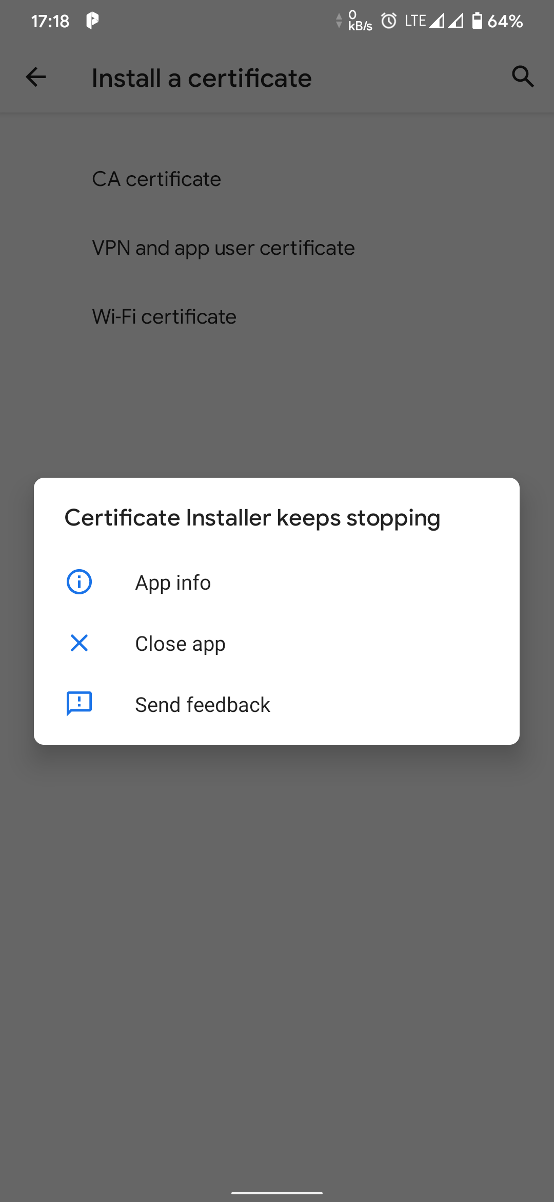 Certificate installer keeps stopping · Issue #1138 · PixelExperience/android-issues · GitHub