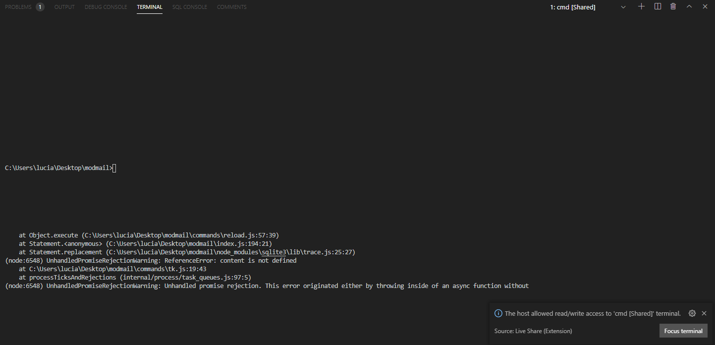Shared Terminal doesn't fully clear · Issue #4059 · microsoft/live-share · GitHub