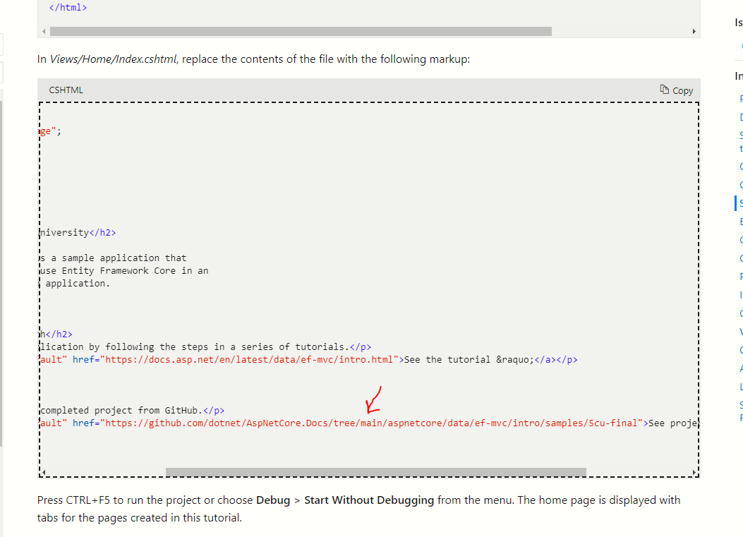 EF Core MVC sample link is broken (version 5) · Issue #22552 · dotnet/AspNetCore.Docs · GitHub