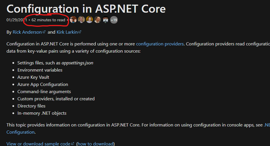 .NET 6: Add custom config provider code · Issue #23208 · dotnet/AspNetCore.Docs · GitHub