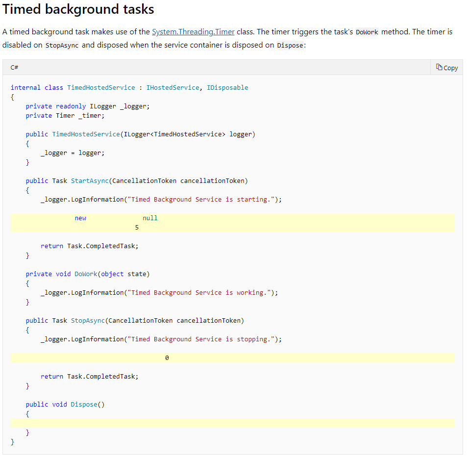 Highlighted code missing · Issue #13143 · dotnet/AspNetCore.Docs · GitHub