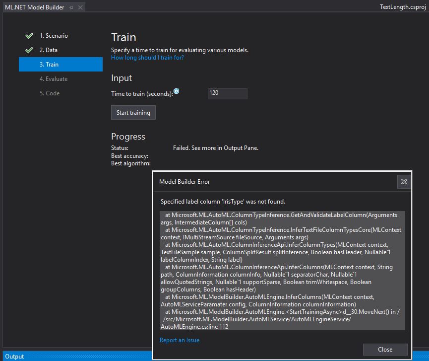 Specified label column 'Sentiment' was not found. · Issue #837 · dotnet ...